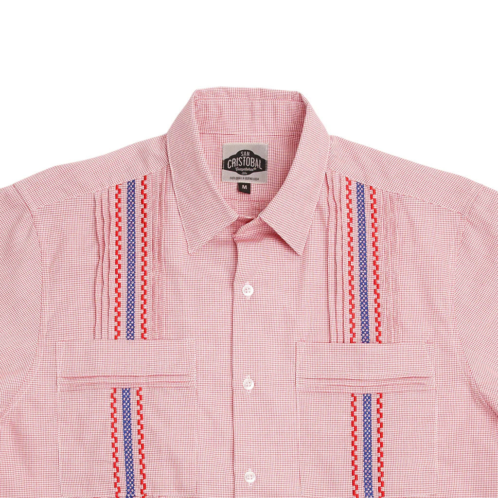 SAN CRISTOBAL RED CHK SS GUAYABERA – Bratteli Family Stores